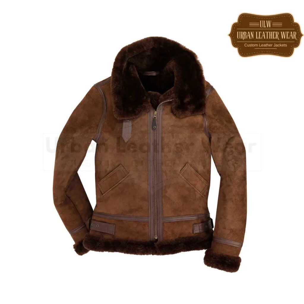 B3 Bomber Suede Shearling Jacket Women | urbanleatherwear.com